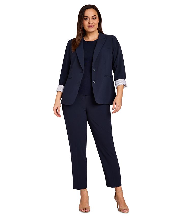 Tahari ASL Plus Size Two-Button Roll Tab Jacket, Sweater T-Shirt ...