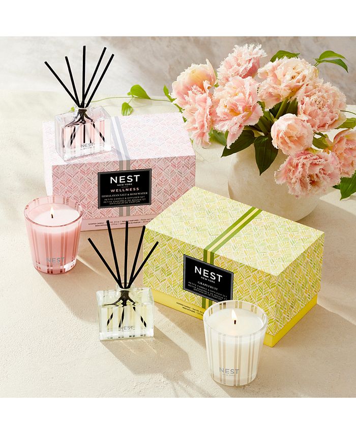 NEST New York 2-Pc. Himalayan Salt & Rosewater Petite Candle & Diffuser ...
