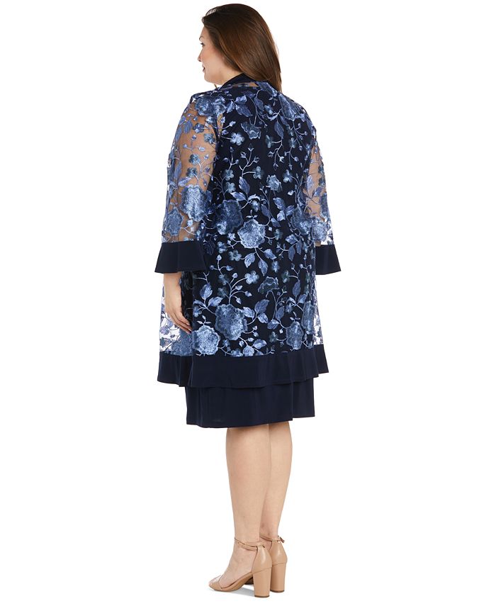 R & M Richards Plus Size Floral Jacket & Necklace Dress - Macy's