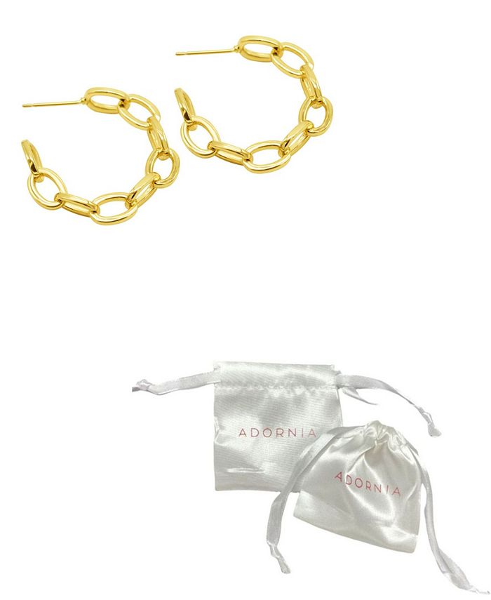 ADORNIA 14K Gold-Plated Chain Link Hoop Earrings - Macy's