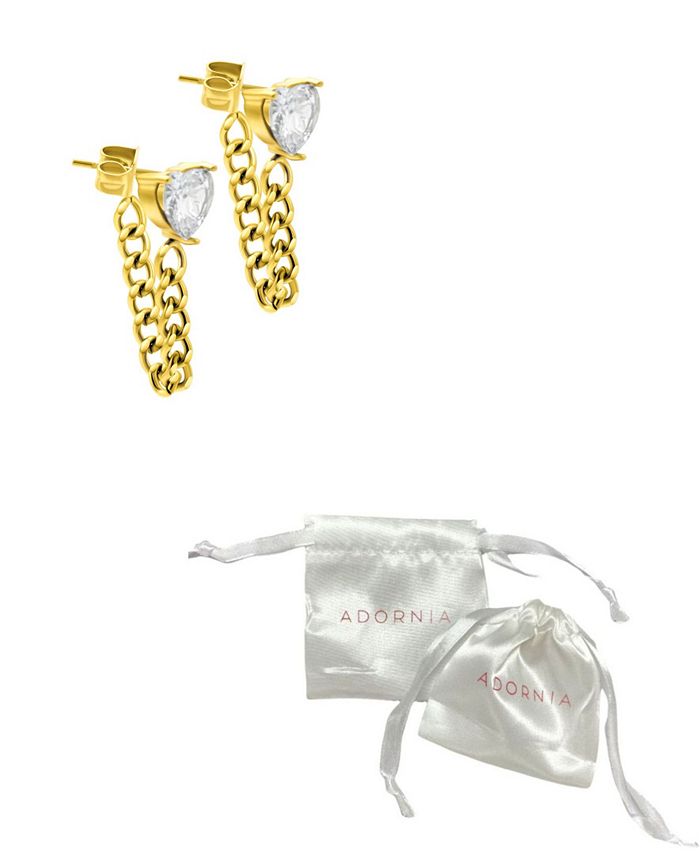 ADORNIA Women's 14K Gold-Plated Chain and Crystal Heart Wrap Around ...
