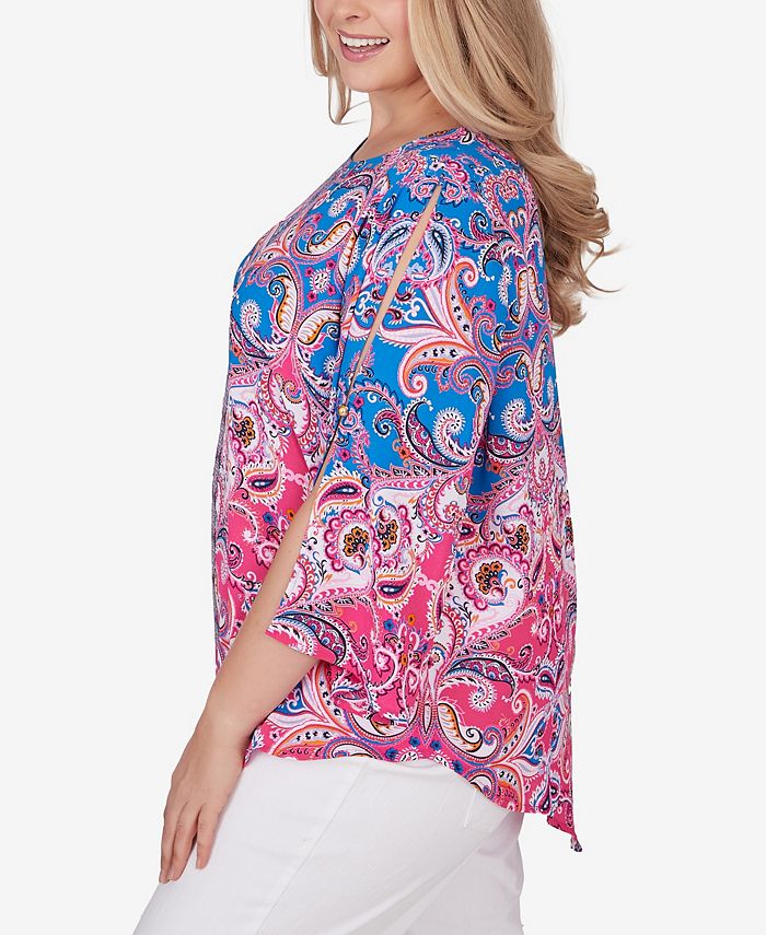 Ruby Rd. Plus Size Woven Paisley Top - Macy's