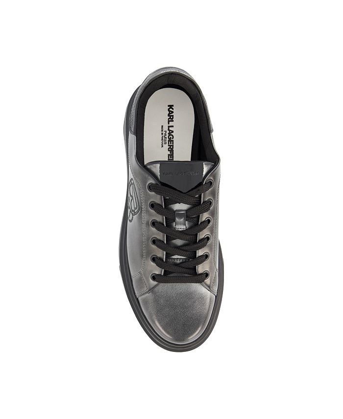 KARL LAGERFELD PARIS Men's White Label Metallic Leather Karl Head ...