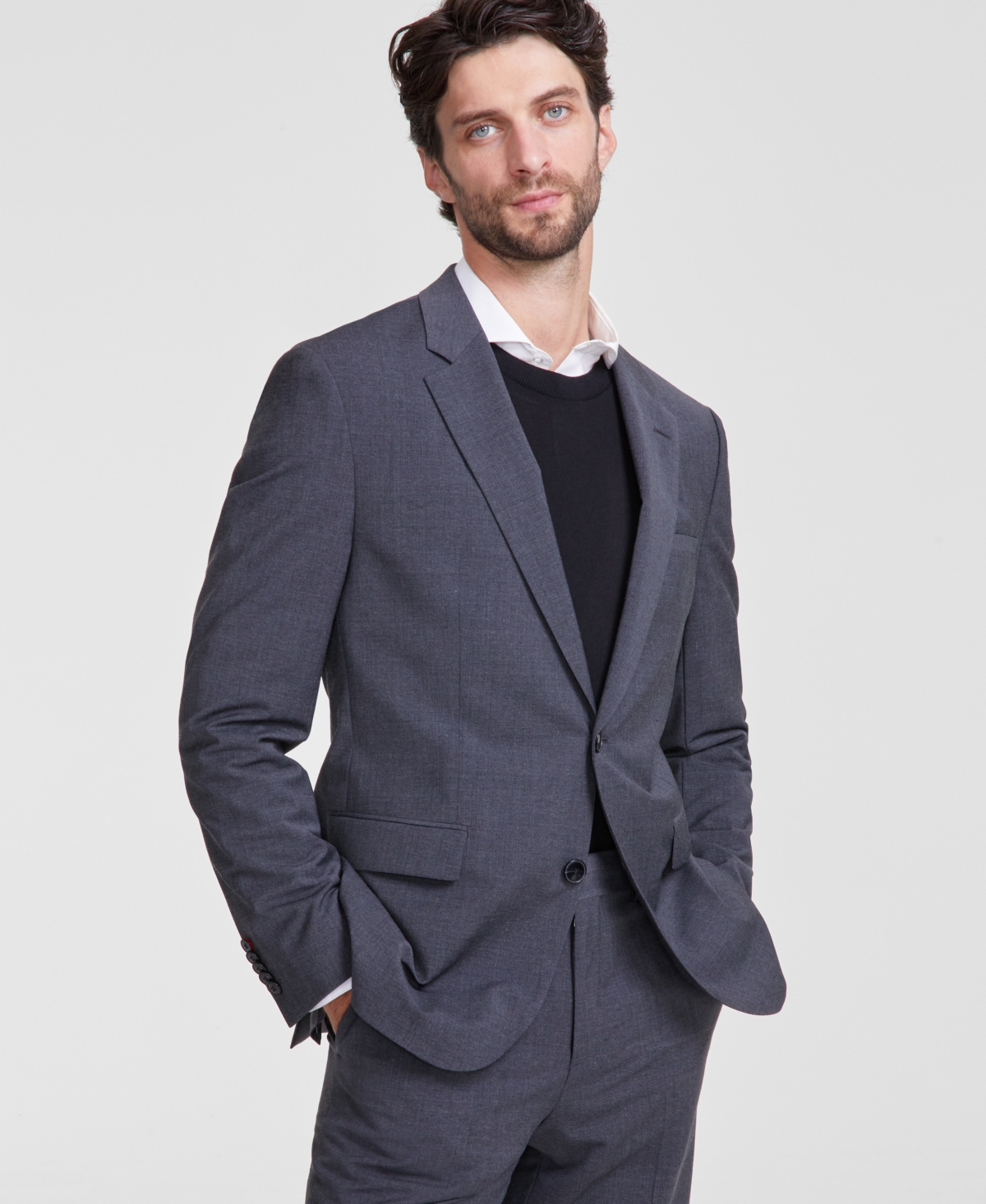 Click here for Hugo by Hugo Boss Mens Modern-Fit Solid Wool-Blend... prices