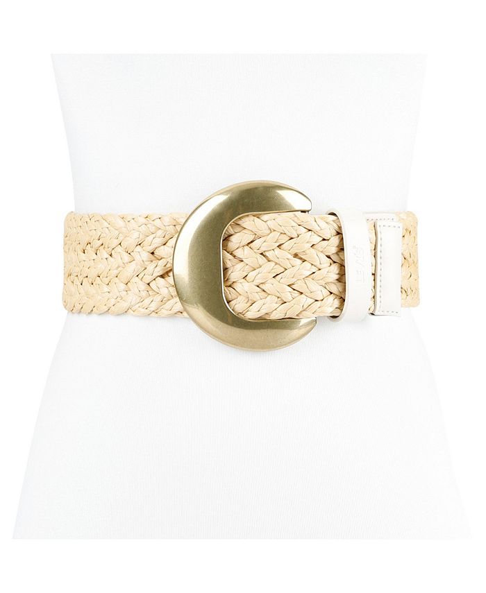 Levi's Women's Fully Adjustable Raffia Belt with Statement Buckle - Macy's