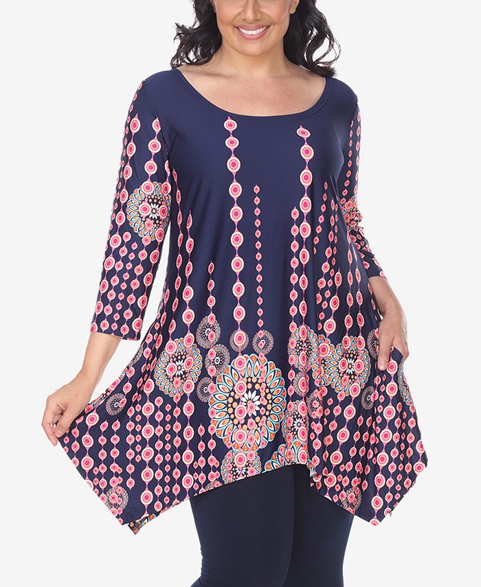 White Mark Plus Size Rella 3/4 Sleeve Tunic Top - Macy's