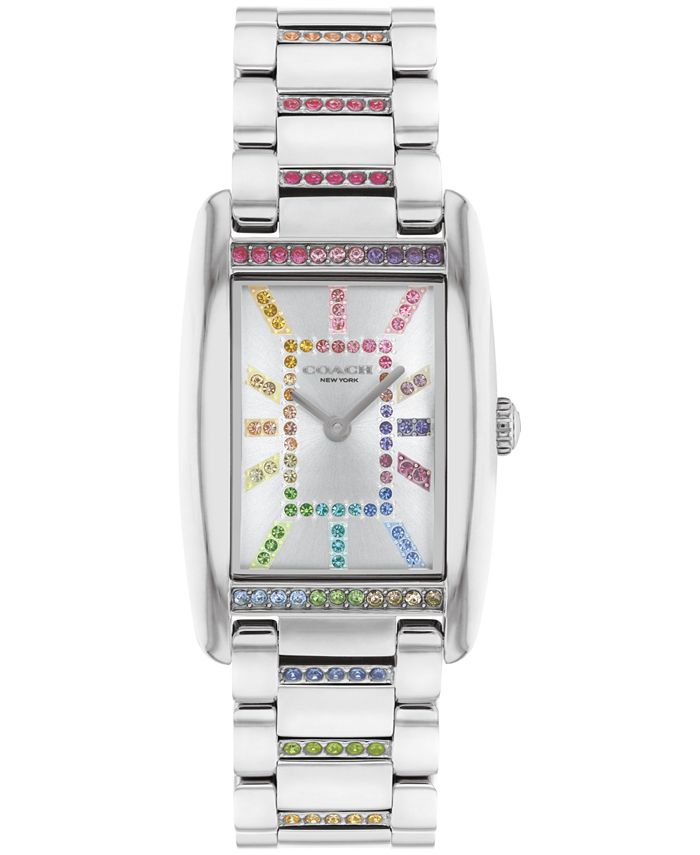 COACH Women's Reese Rainbow Silver-Tone Stainless Steel and Rainbow ...