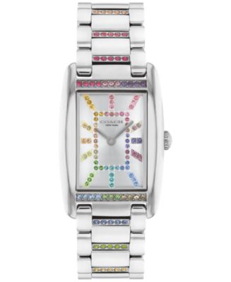 COACH Women's Reese Rainbow Silver-Tone Stainless Steel and Rainbow ...