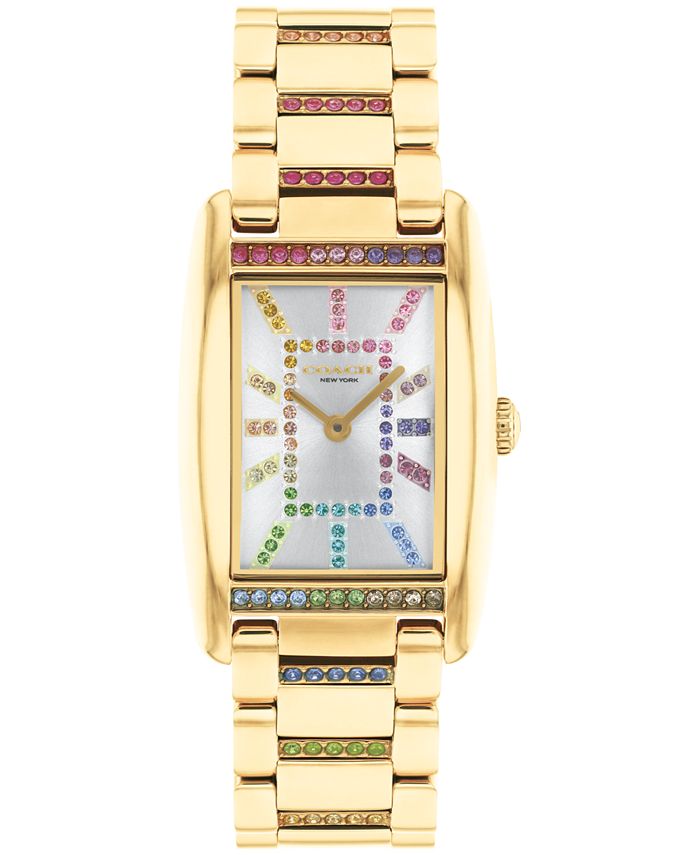 COACH Women's Reese Rainbow Gold-Tone Stainless Steel and Rainbow ...