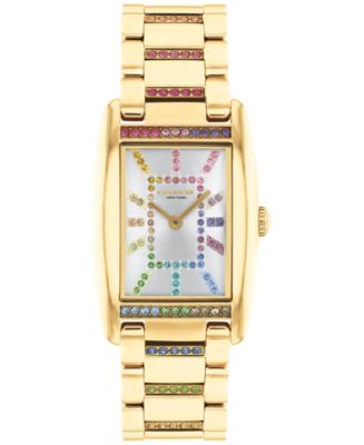 COACH Women's Reese Rainbow Gold-Tone Stainless Steel and Rainbow ...