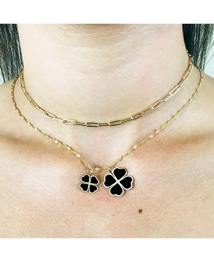 The Lovery Onyx Lucky Clover Charm - Macy's