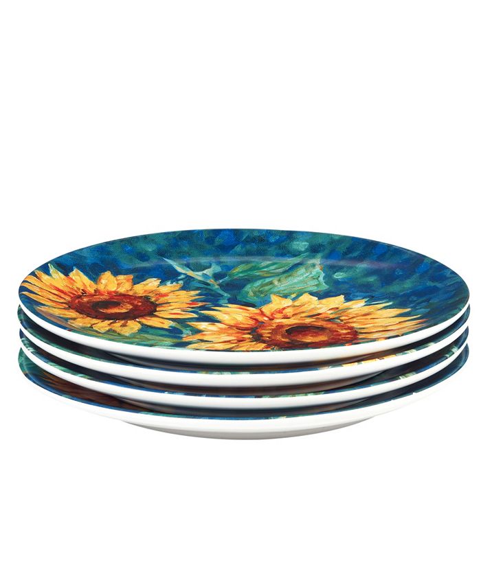 Certified International Golden Sunflowers Set of 4 Dinner Plates - Macy's