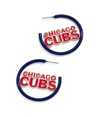 Women's Baublebar Chicago Cubs Enamel Hoop Earrings - Macy's