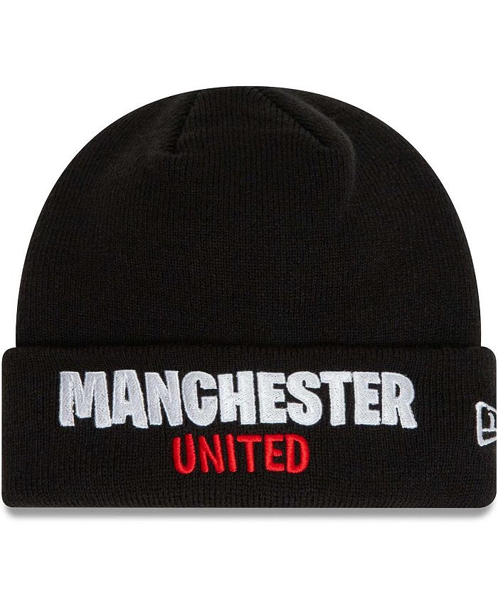New Era Youth Boys and Girls Black Manchester United Wordmark Cuffed ...