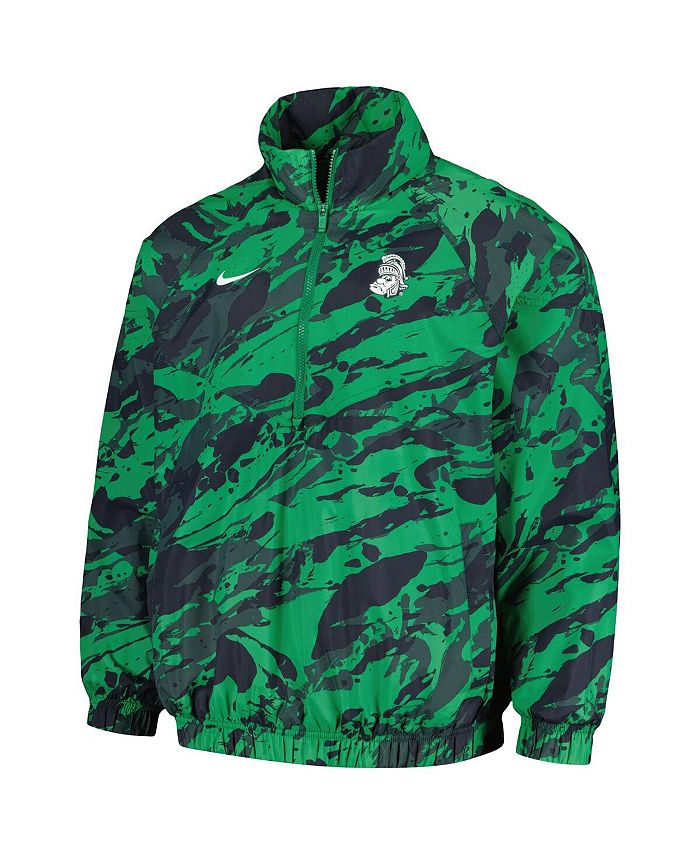 Nike Men's Green Michigan State Spartans Anorak Half-Zip Jacket - Macy's