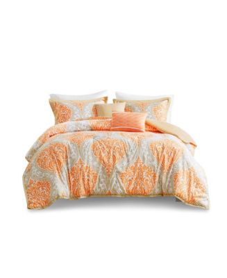 Gracie Mills 4-PC Nichole Chic Damask Print Comforter Se, Full/Queen ...