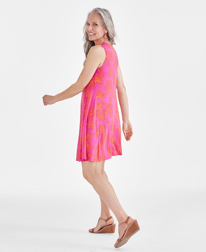 Style & Co Petite Floral Print Flip Flop Dress, Created for Macy's - Macy's