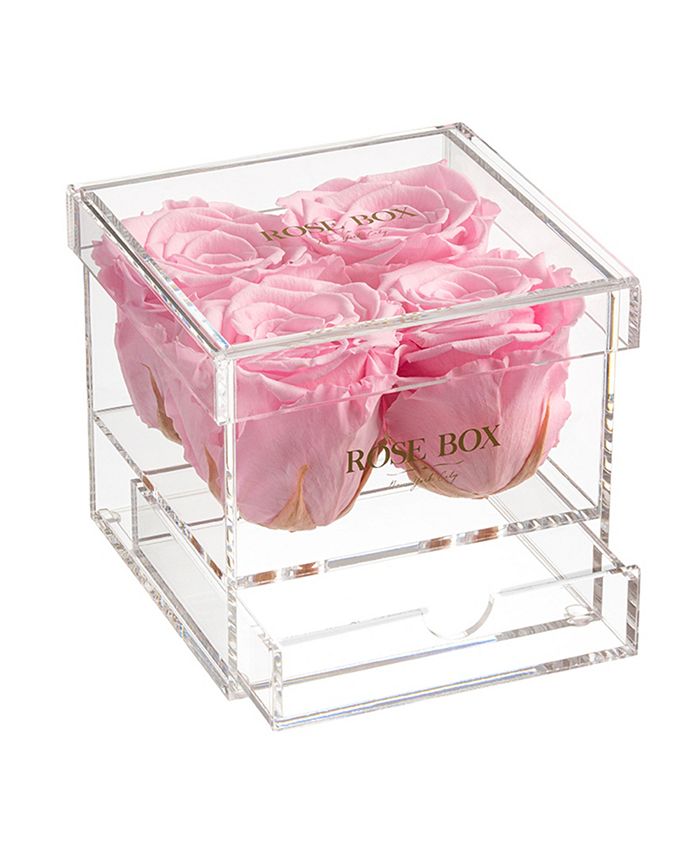 Rose Box NYC Jewelry box of Light Pink Long Lasting Preserved Real ...