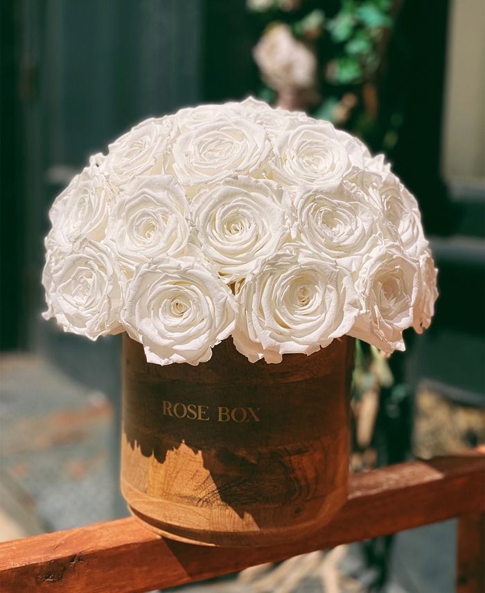 Rose Box NYC RoseBox NYC Half Ball of Pure White Long Lasting Preserved ...