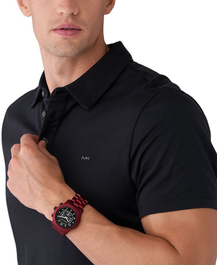 Michael Kors Men's Runway Chronograph Red Matte Coated Stainless Steel ...