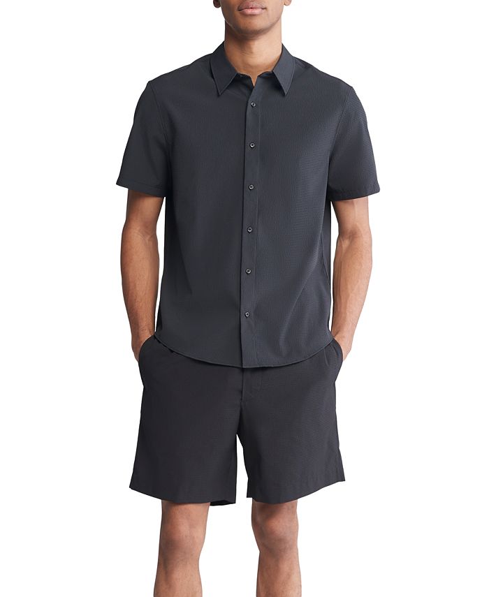 Calvin Klein Mens Classic Fit Textured 7 Seersucker Shorts Macys