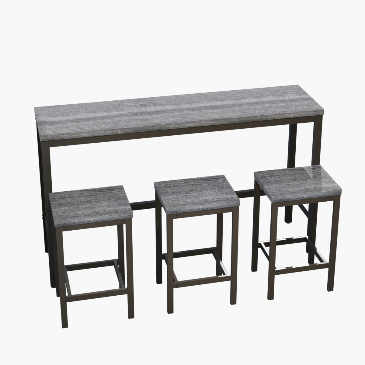 Click here for Simplie Fun Gray Modern Dining Table Set with 3 St... prices