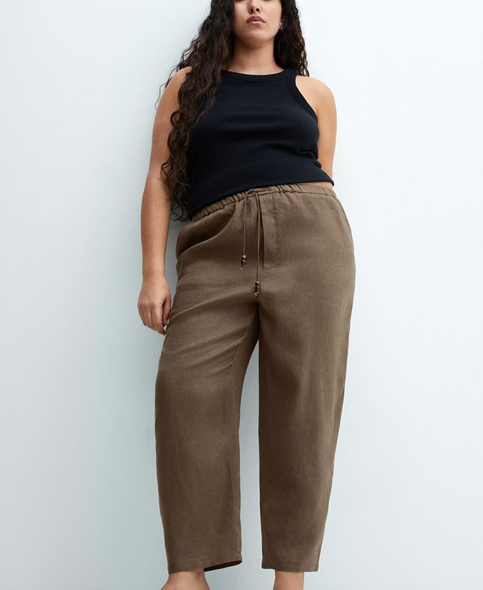 MANGO Women's 100% Linen Pants - Macy's