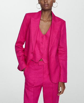 MANGO Women's Linen Suit Vest - Macy's
