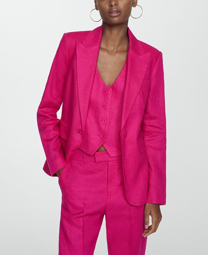 MANGO Women's Linen Suit Vest - Macy's