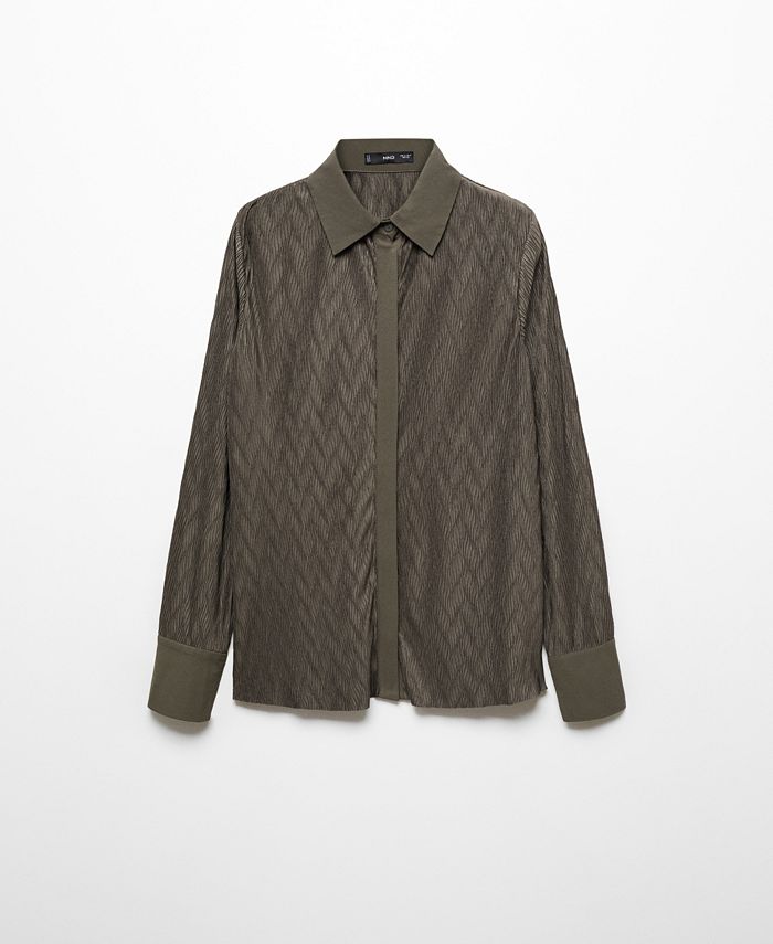 MANGO Women's Buttons Detail Textured Shirt - Macy's