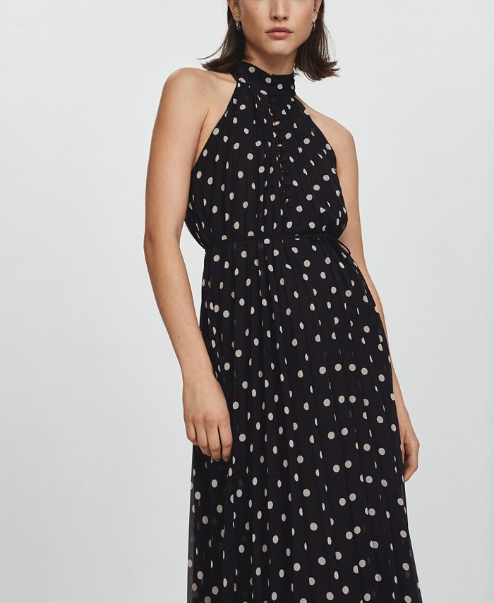 MANGO Women's Polka-Dot Pleated Dress - Macy's