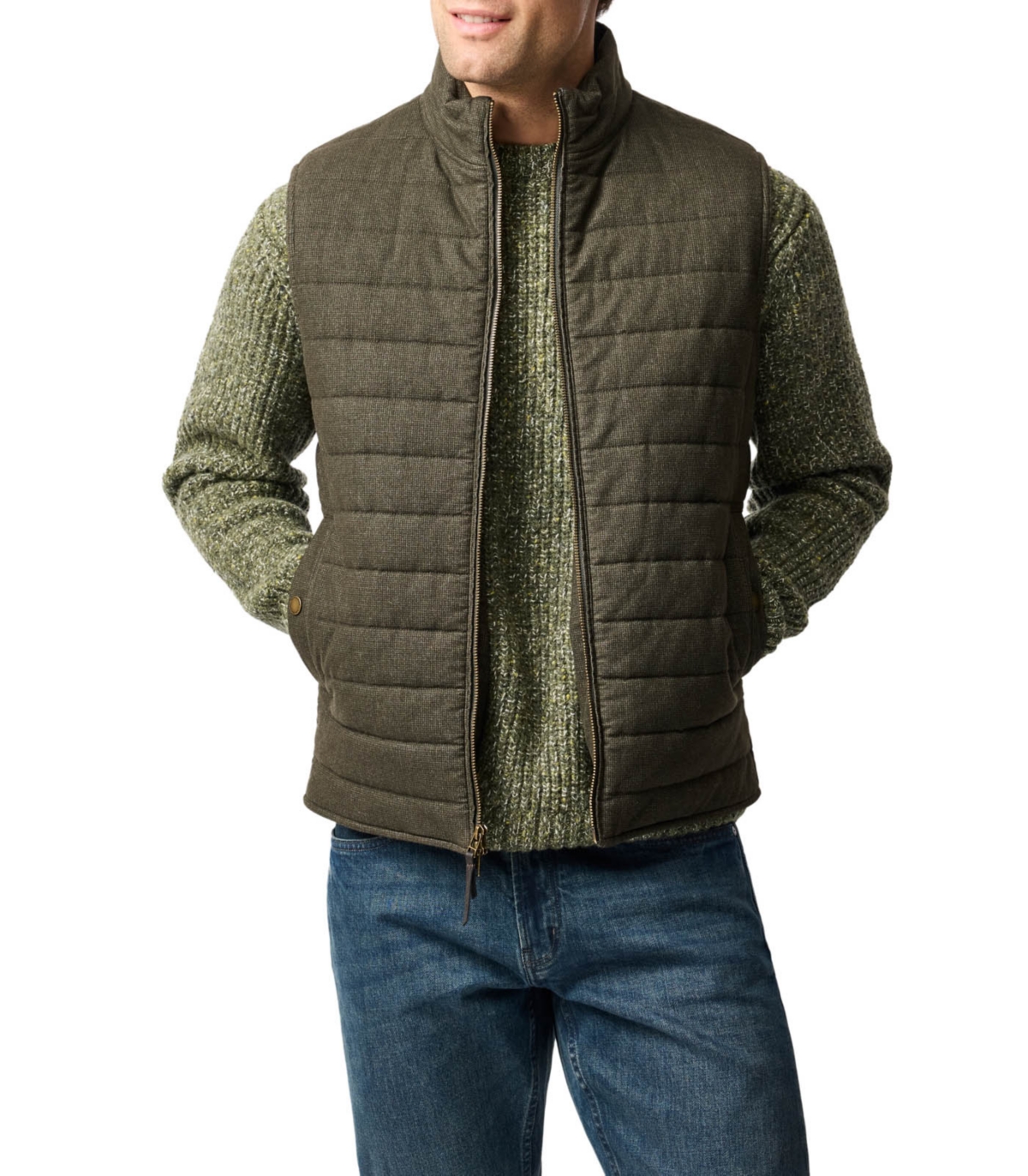 Click here for Rodd & Gunn Mens Dunedin Road Vest - Moss green prices