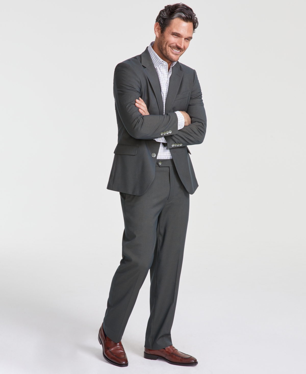 Click here for Nautica Mens Modern-Fit Stretch Suit - Olive prices