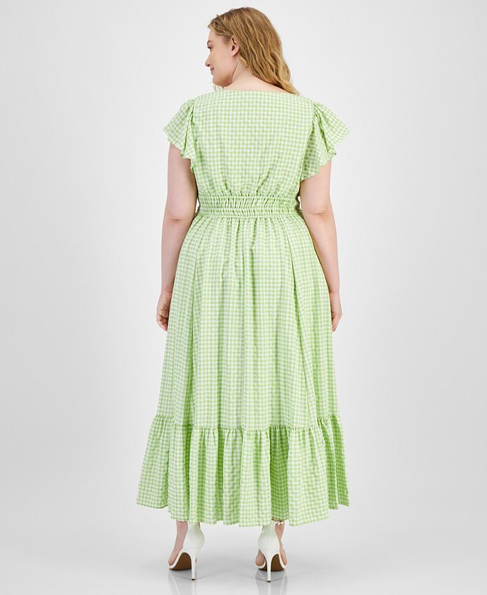 Taylor Plus Size Gingham A-Line Dress - Macy's