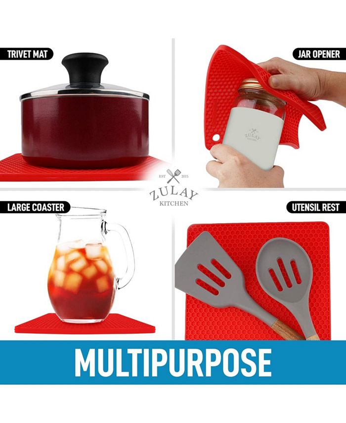 Zulay Kitchen 4 Pack Non-Slip Silicone Trivet Mat Set - Macy's