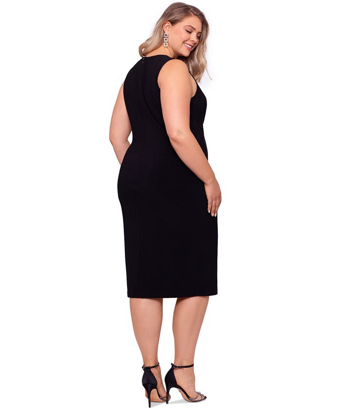 Betsy & Adam Plus Size Waterfall Embellished Dress - Macy's