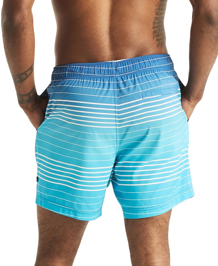 Nautica Men's Ombre Stripe Full Elastic 6" Swim Trunks - Macy's