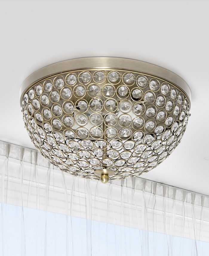 Lalia Home 13" Classix Crystal Glam Two Light Decorative Dome Shaped ...