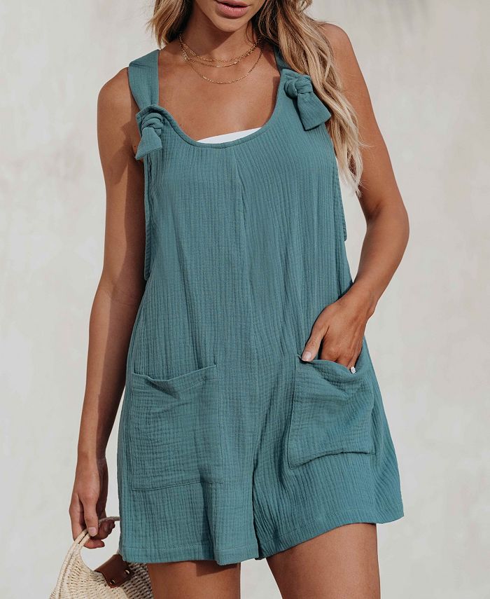 CUPSHE Women's Patch Pocket Pinafore Romper - Macy's