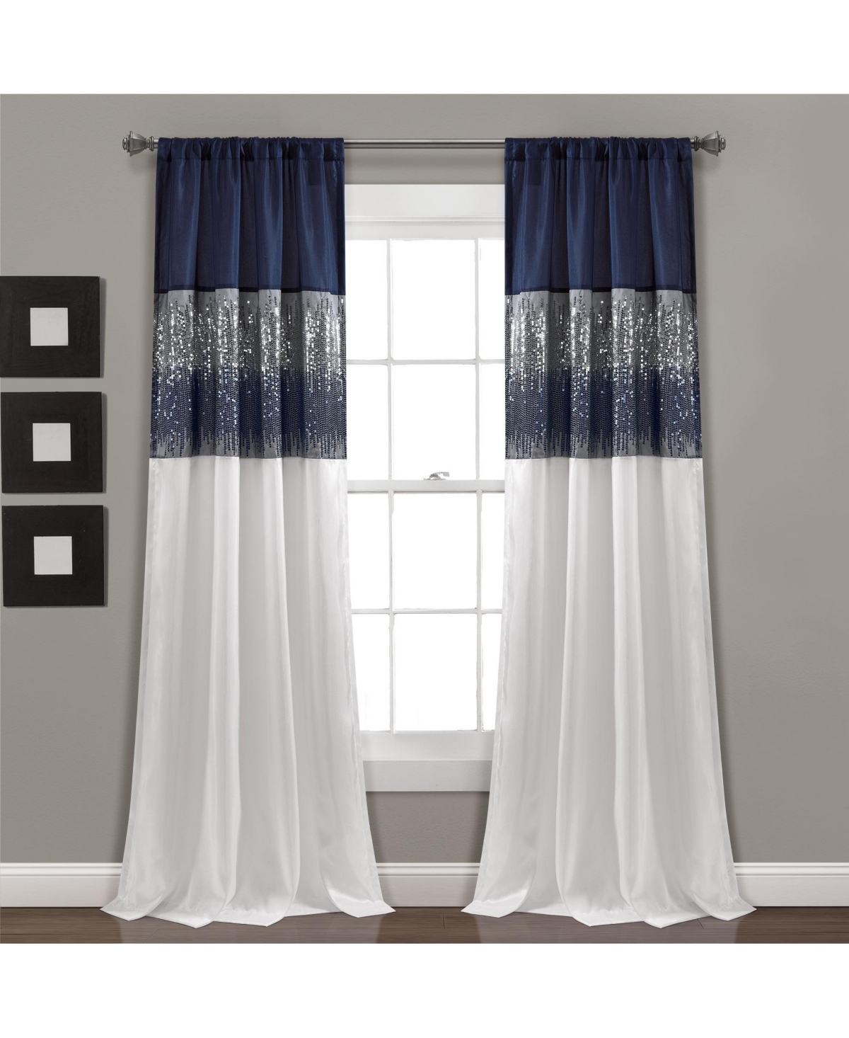 Click here for Lush Decor Night Sky Window Curtain Panel - Navy prices