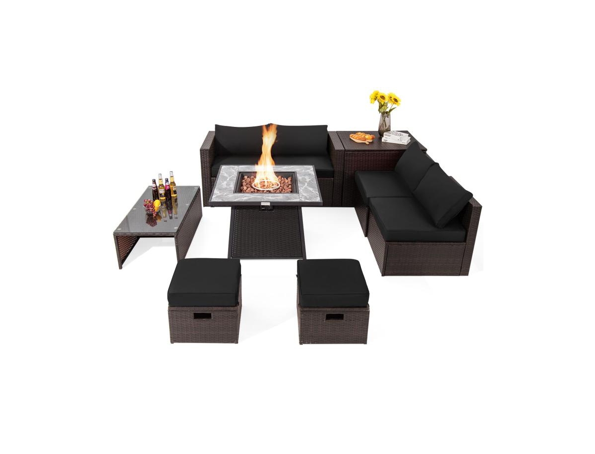 Click here for Slickblue 9 Pieces Patio Pe Wicker Sectional Set w... prices