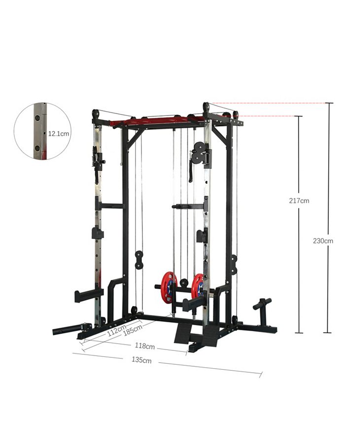 Simplie Fun Power Cage With Lat Pulldown And Weight Storage Rack ...