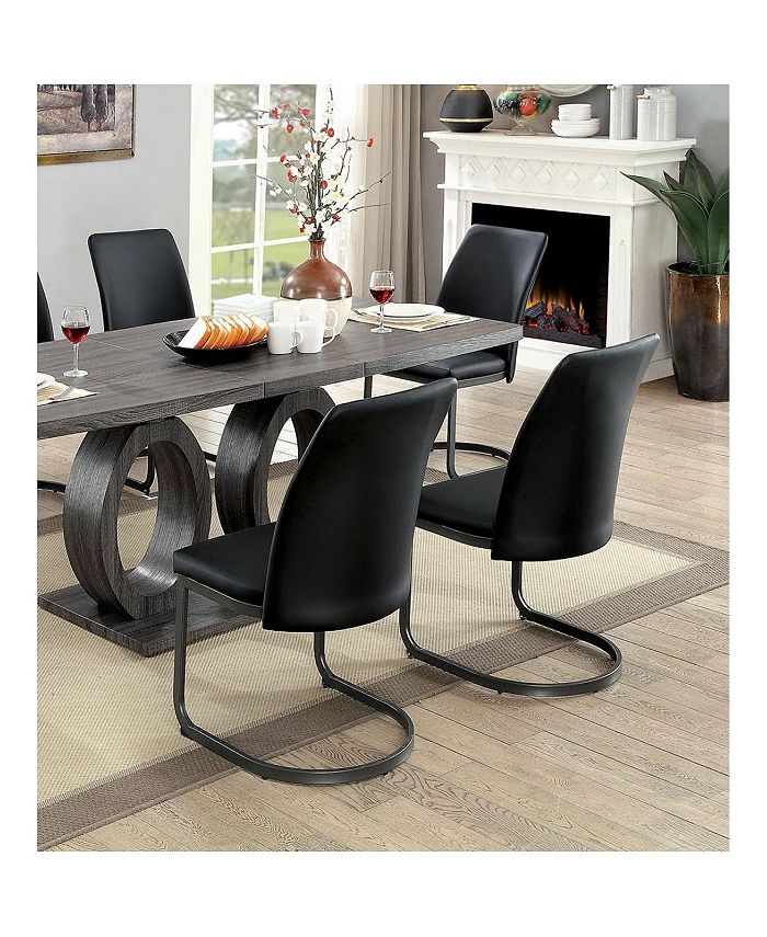 Simplie Fun 2 Piece Contemporary Dark Gray U-Shaped Base Side Chairs ...