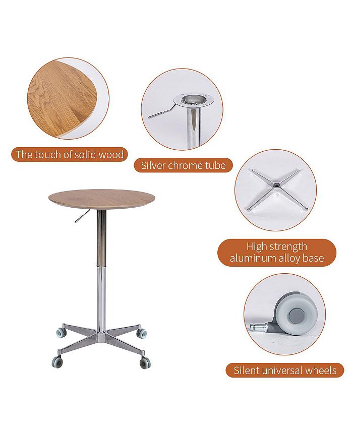 Simplie Fun Movable Adjustable Bar Table Pub Table 360 Swivel Counter ...