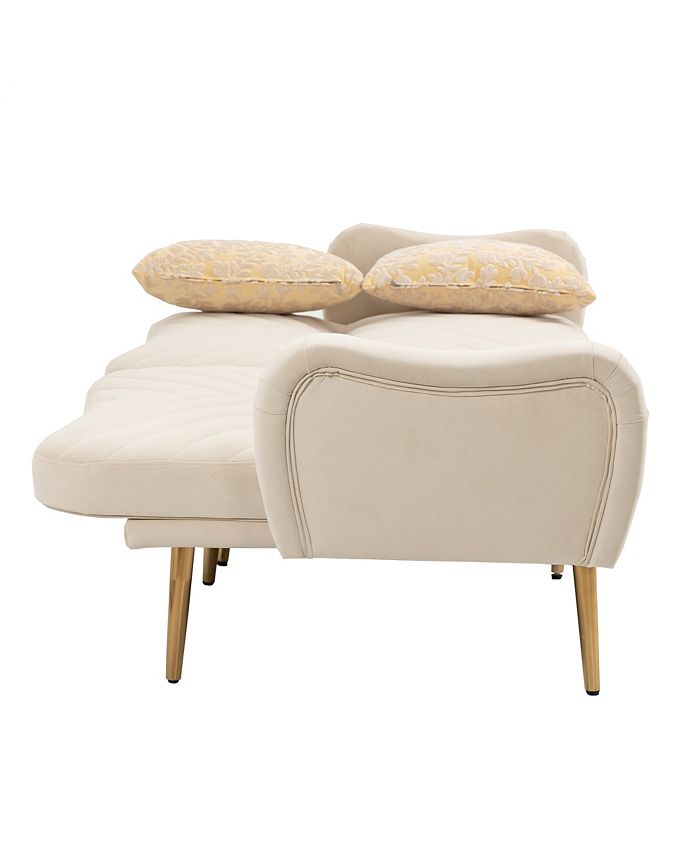 Simplie Fun Couches For Living Room 65 Inch, Mid Century Modern Velvet ...