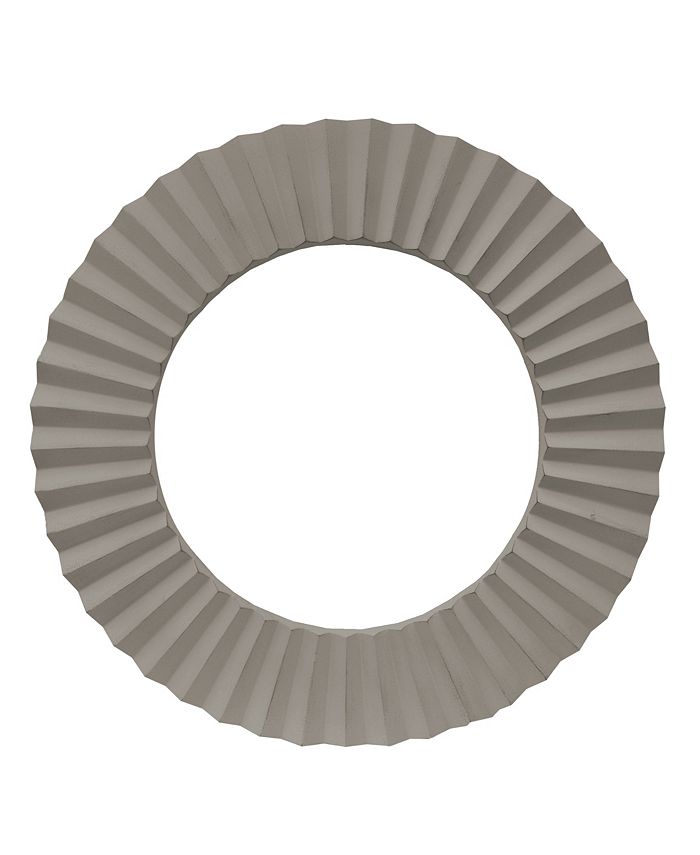 Simplie Fun 32 Inch Round Beveled Floating Wall Mirror With Corrugated ...