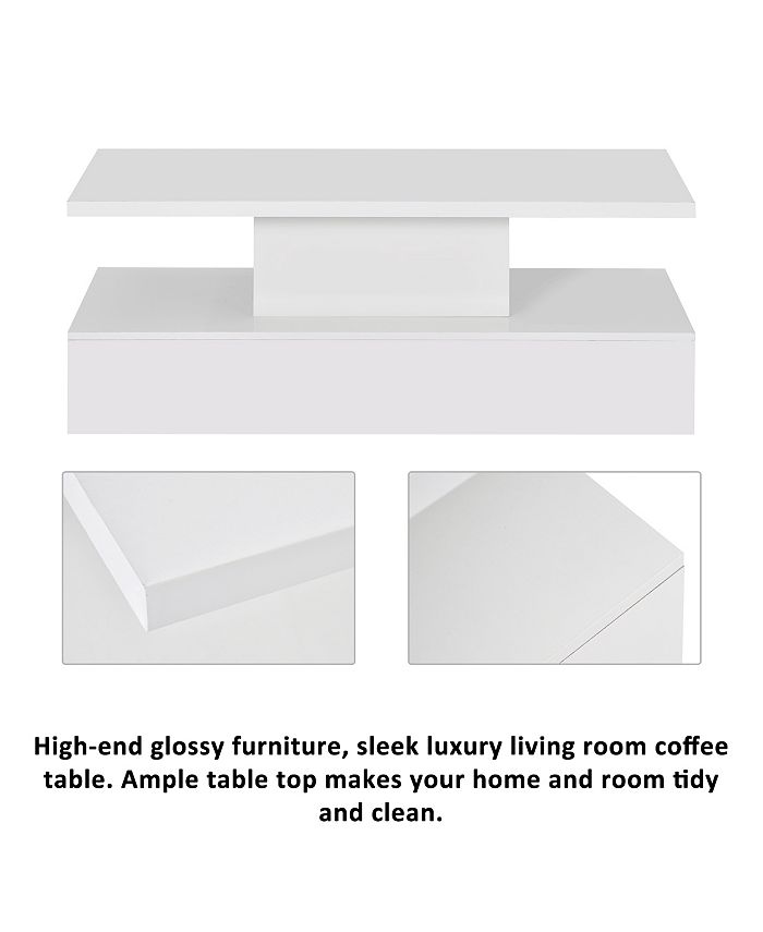 Simplie Fun Coffee Table Cocktail Table Modern Industrial Design With ...