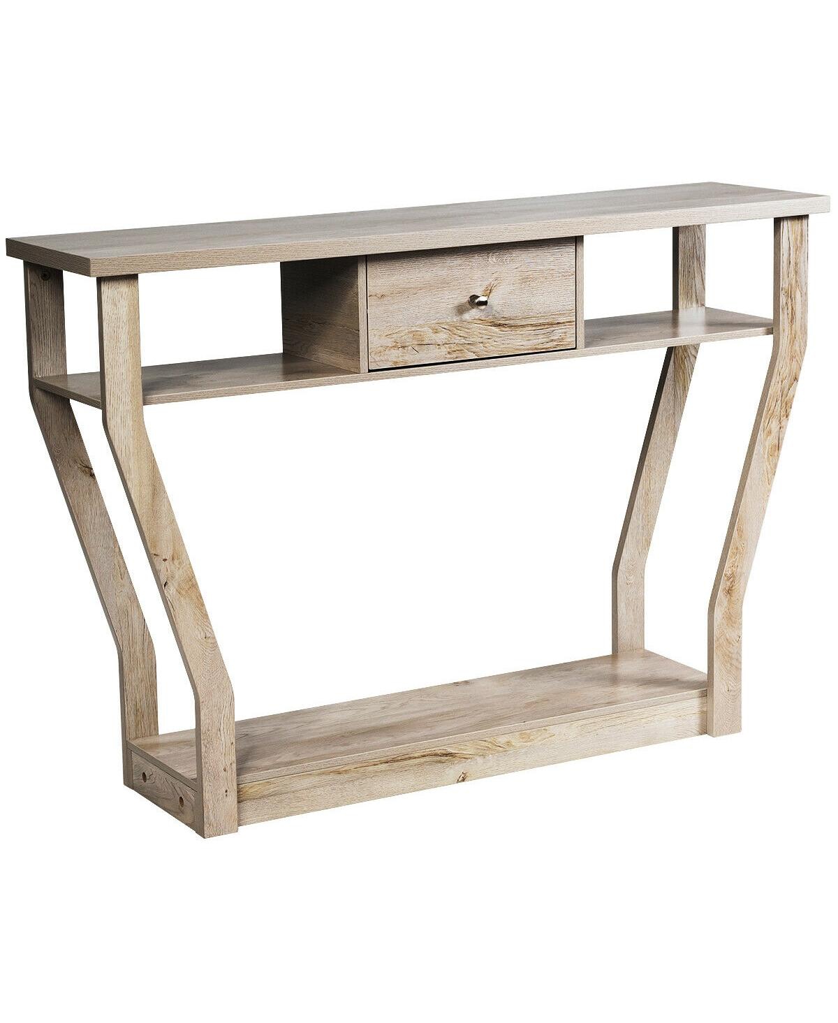 Click here for Slickblue Modern Sofa Accent Table with Drawer - G... prices