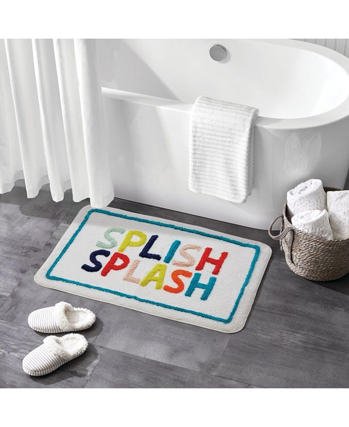 mDesign Soft Cotton Spa Mat Bathroom Rug, "Splish Splash" Design ...