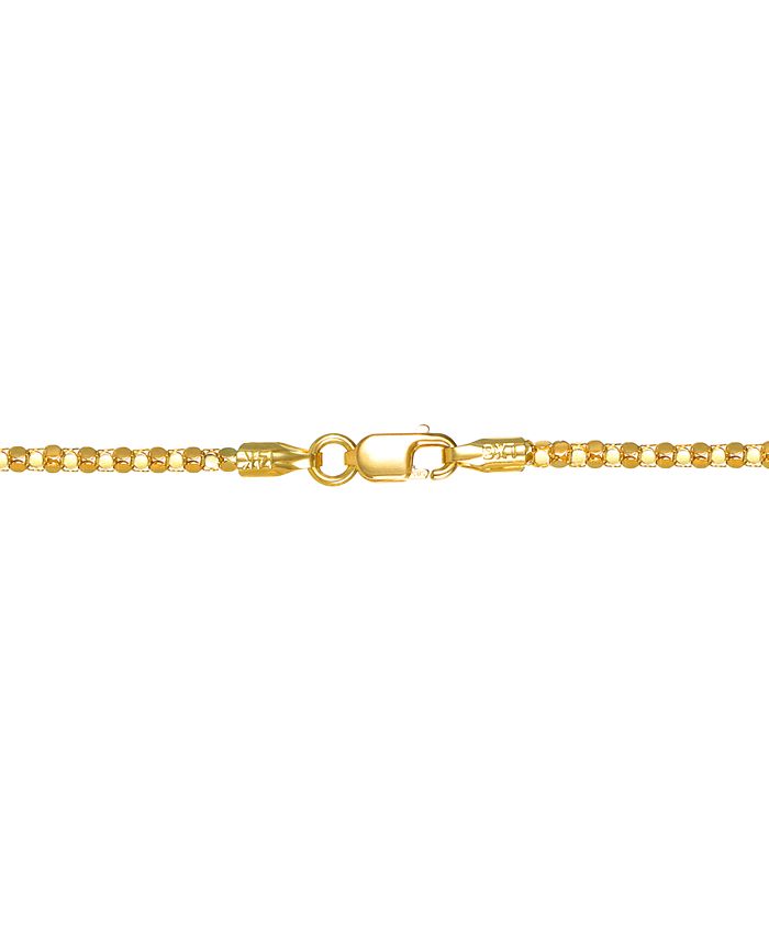 Italian Gold 14k Gold Necklace, 16" Diamond-Cut Popcorn Chain (1-5/8mm ...